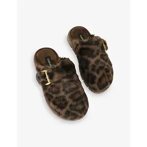 Carvela Pavillion Leopard-print Faux-fur Mules