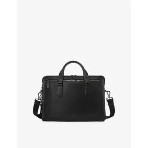 Tumi Harrison Sycamore Slim Leather Briefcase Bag - Black Bombe