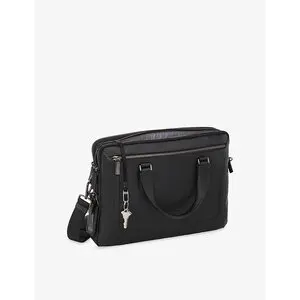 Tumi Harrison Sycamore Slim Leather Briefcase Bag - Black Bombe