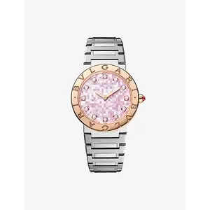 BVLGARI 18ct Rose Gold And Stainless Steel Quartz Watch - Pink