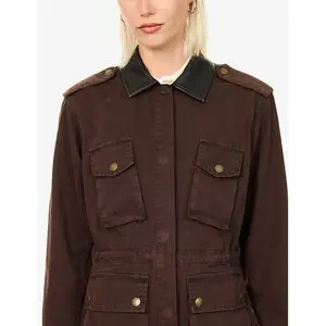 Good American Contrast-collar Cotton Field Jacket