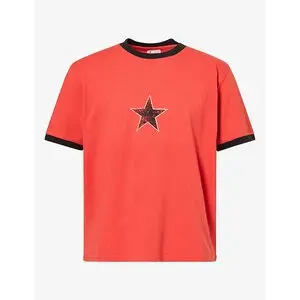 TWOJEYS Single Star Two-tone Graphic Cotton-jersey T-shirt