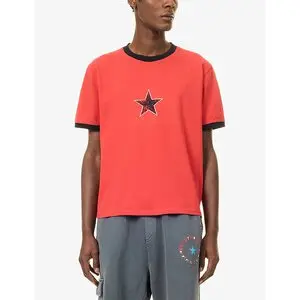 TWOJEYS Single Star Two-tone Graphic Cotton-jersey T-shirt