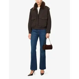 Good American Faux-leather Bomber Jacket