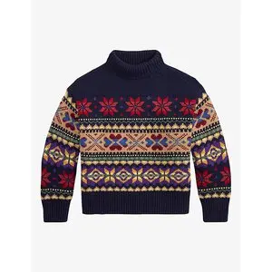 Polo Ralph Lauren Jacquard Wool And Cashmere Turtleneck