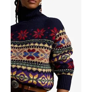 Polo Ralph Lauren Jacquard Wool And Cashmere Turtleneck