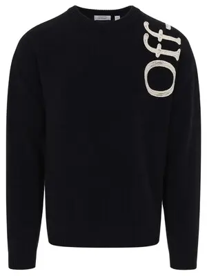 Off-White Bookish Knit Crew Neck Pullover