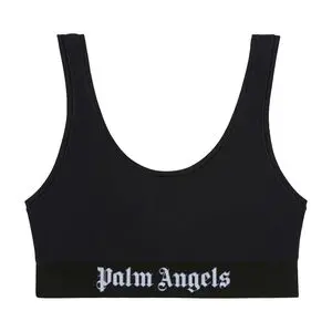 Palm Angels Classic Logo Sport Bra /white - Black