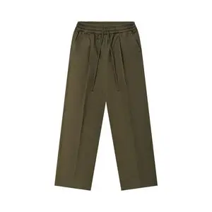 Fear Of God Cotton Twill Pleat Front Drawstring Pant - Green