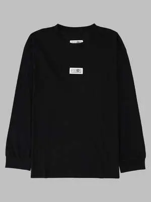 MAISON MARGIELA Logo Graphic Long-sleeve T-shirt - Black