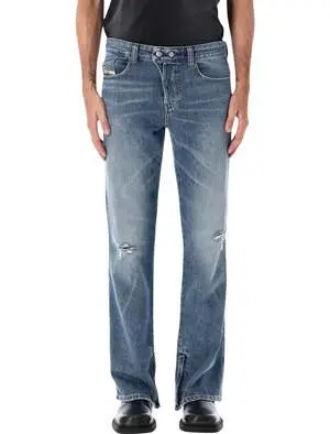 DIESEL® Distressed Straight-leg Jeans - Mid Blue