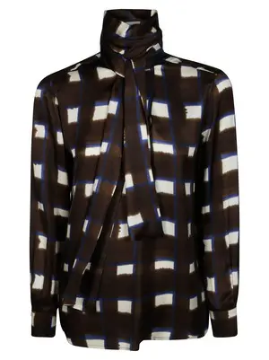 Incotex Scarf-style Geometric Square Motif Shirt