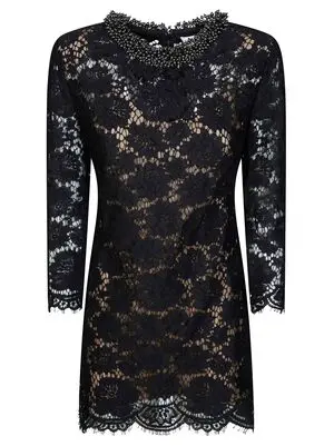 SELF-PORTRAIT Long Sleeve Lace Mini Dress