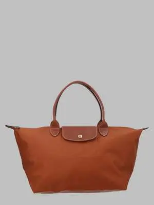 Longchamp Foldable Nylon Tote Bag - Brown
