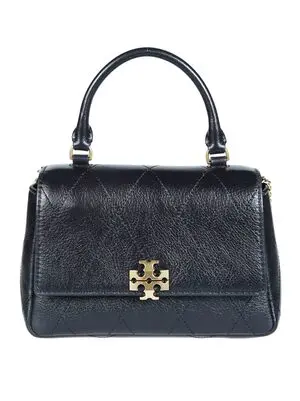 Tory Burch Quilted Top Handle Chain Wallet - Nero