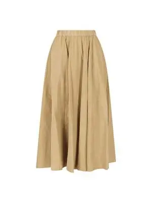 Aspesi Cotton Pleated Maxi Skirt