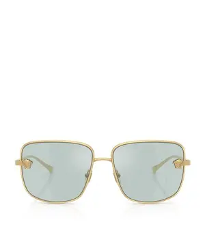 Versace Metal Ve2282 Square Sunglasses - Gold