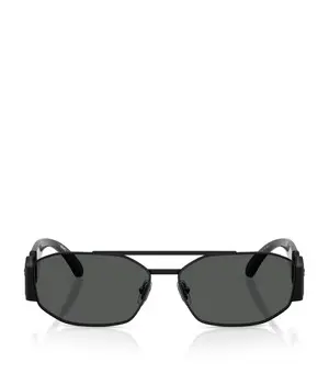Versace Metal Ve2287 Rectangle Sunglasses - Black