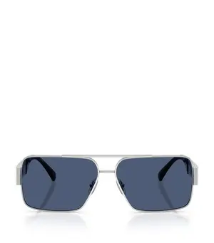 Versace Wire Ve2290 Rectangular Sunglasses - Silver