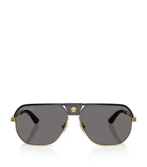 Versace Metal Ve2294 Aviator Sunglasses - Black