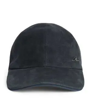 Paul & Shark Goat Suede Fin Logo Cap - Navy