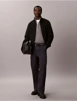 Calvin Klein Quarter Zip Tech Sweater - Grey Heather
