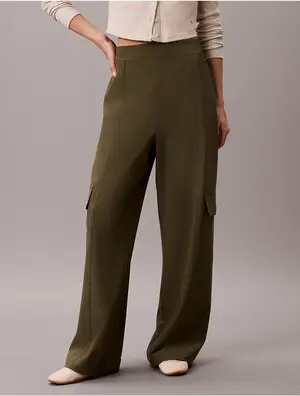 Calvin Klein Commuter Wide Leg Cargo Pants - Fatigue