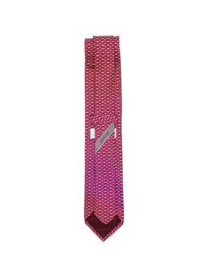 FERRAGAMO Geometric-print Tie - Pink