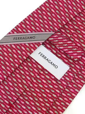 FERRAGAMO Geometric-print Tie - Pink