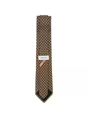 FERRAGAMO Animali Duck-print Neck Tie - Brown