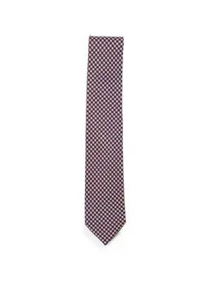 FERRAGAMO Gancini-print Tie - Brown