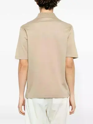 FERRAGAMO Knitted-collar Piqué Polo Shirt
