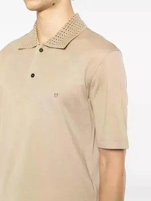 FERRAGAMO Knitted-collar Piqué Polo Shirt