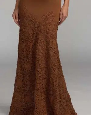 Mac Duggal Sleeveless Lace Mermaid Gown