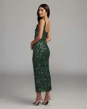 Mac Duggal Embellished Sequin Sleepless Midi Dress