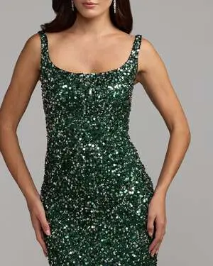 Mac Duggal Embellished Sequin Sleepless Midi Dress