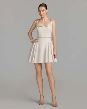 Mac Duggal Embellished Boucle Mini Dress