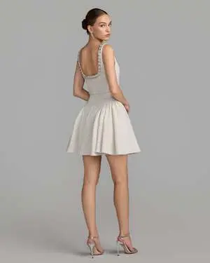 Mac Duggal Embellished Boucle Mini Dress