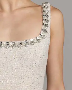 Mac Duggal Embellished Boucle Mini Dress