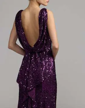 Mac Duggal Sequined Evening Gown