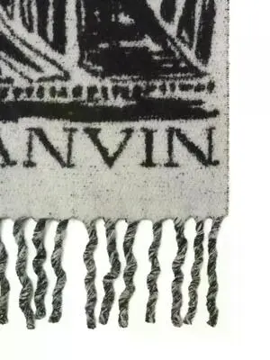 LANVIN Logo-print Fringed Scarf