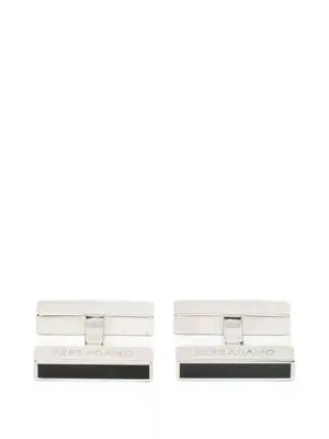 FERRAGAMO Logo-engraved Rectangle Cufflinks - Silver