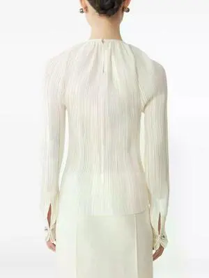 LANVIN Plissé-effect Buttoned-cuff Top