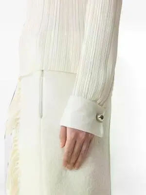LANVIN Plissé-effect Buttoned-cuff Top
