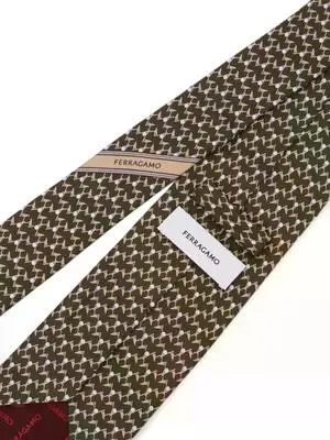 FERRAGAMO Golf-print Neck Tie - Brown