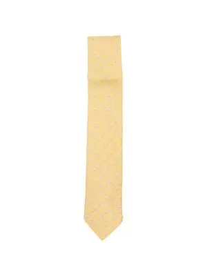FERRAGAMO Ferragamo Flamingo-Print Neck Tie Yellow