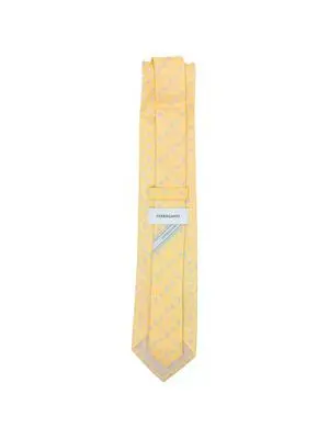FERRAGAMO Flamingo-print Neck Tie - Yellow