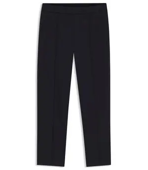 BOSS Straight-fit Pants With Drawstring Waist - Dark Blue