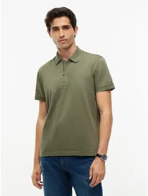 Tommy Hilfiger New York Label Regular Fit Performance Polo - Ghost Fern