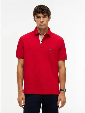 Tommy Hilfiger Classic Fit Crest Logo Polo - Medium Red